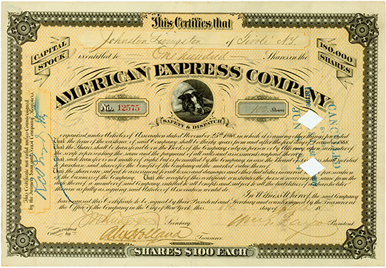 American Express Company - Scriposale - Marktplatz für Historische ...